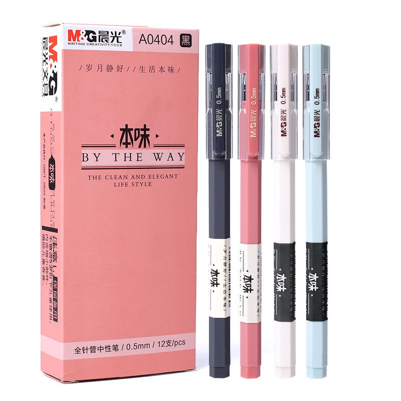 4Pcs/Set 0.5mm M&G Hexagonal Pen Body Black Ink Gel Pen Cute Student ...