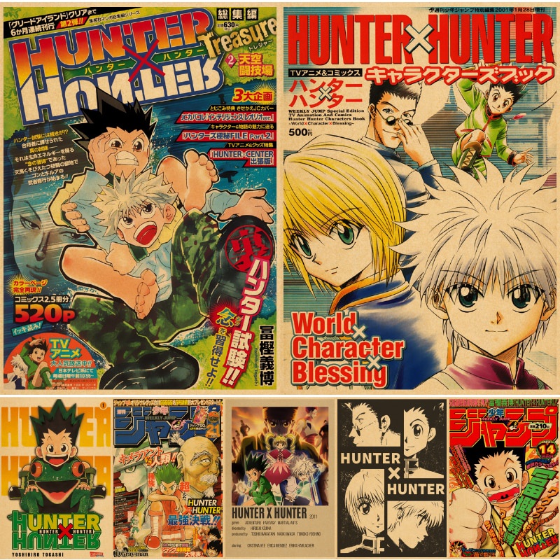 Hunter X Hunter Poster Japanese Anime Retro Killua Poster Kraft Paper ...