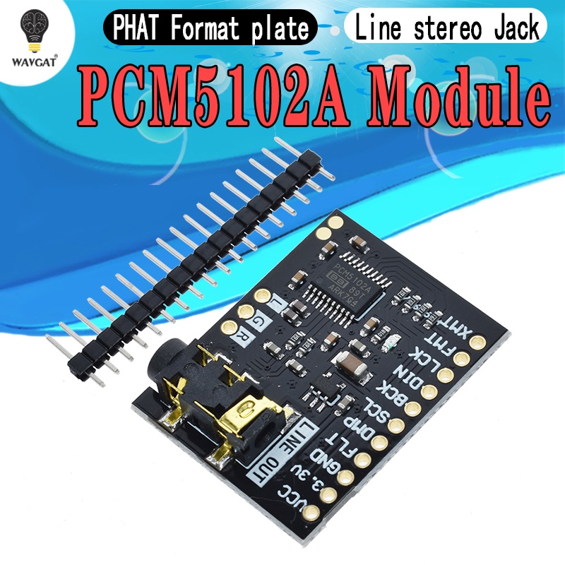 For Raspberry Pi pHAT Sound Card I2S interface PCM5102 DAC Module 24 ...