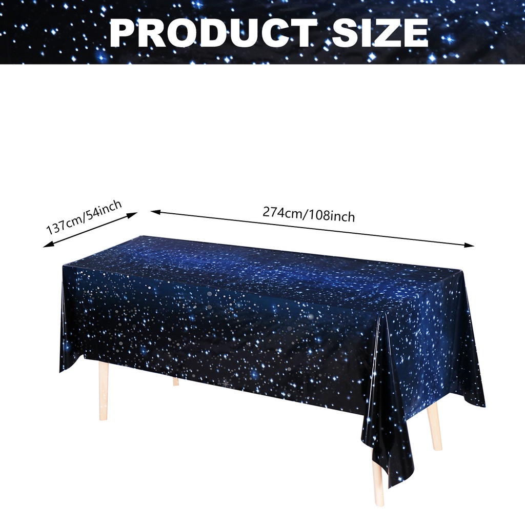 Starry Sky Galaxy Space Stars Theme Disposable Tablecloth Table Cover ...
