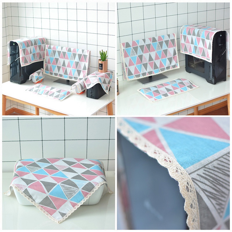 WMGJIAJU Influencer Nordic Plaid Fabric Cotton Linen Computer Cover ...