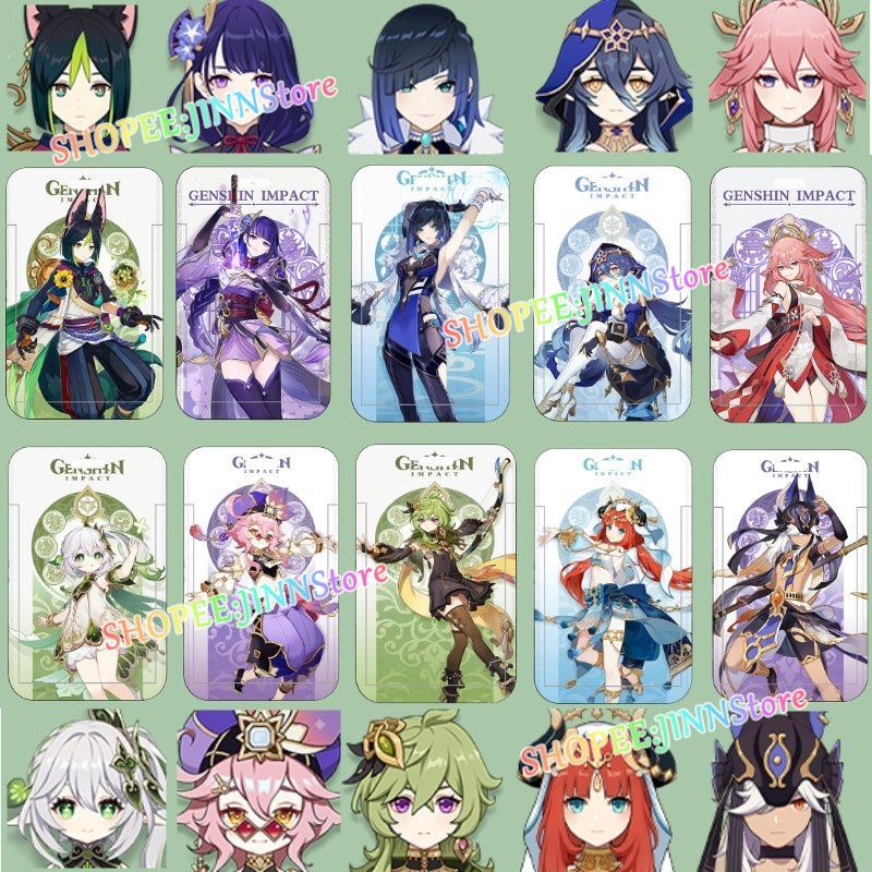 JINN GENSHIN IMPACT Card Cover Cartoon Nilou Layla Yelan Cyno Dori ...