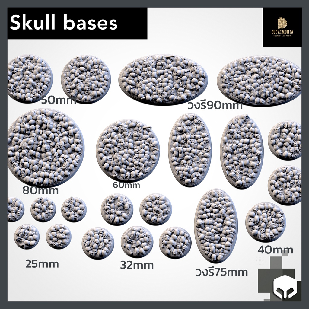 Skulls miniature bases Can Ship In 1-3 Days. Wargame base Model ...
