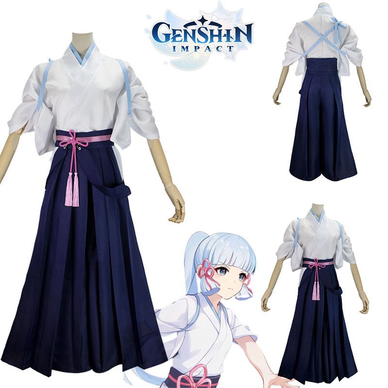 Genshin Impact Kamisato Ayaka Cosplay Kimono Game Costume Woman and Man ...