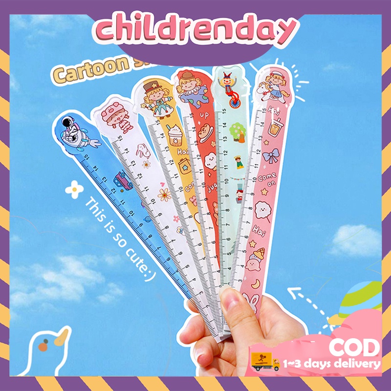 15cm Cute Cartoon Student Drawing Ruler Straight Ruler School Office ...