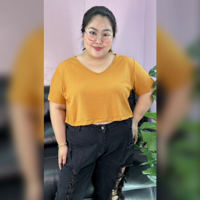 tracy plus size vneck croptop xl-5xl | Shopee Philippines