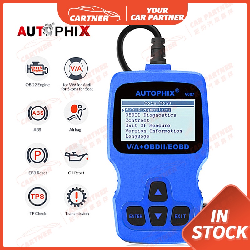 Cartner in stock AUTOPHIX V007 Volkswagen VW Audi OBD2 Troubleshooter ...