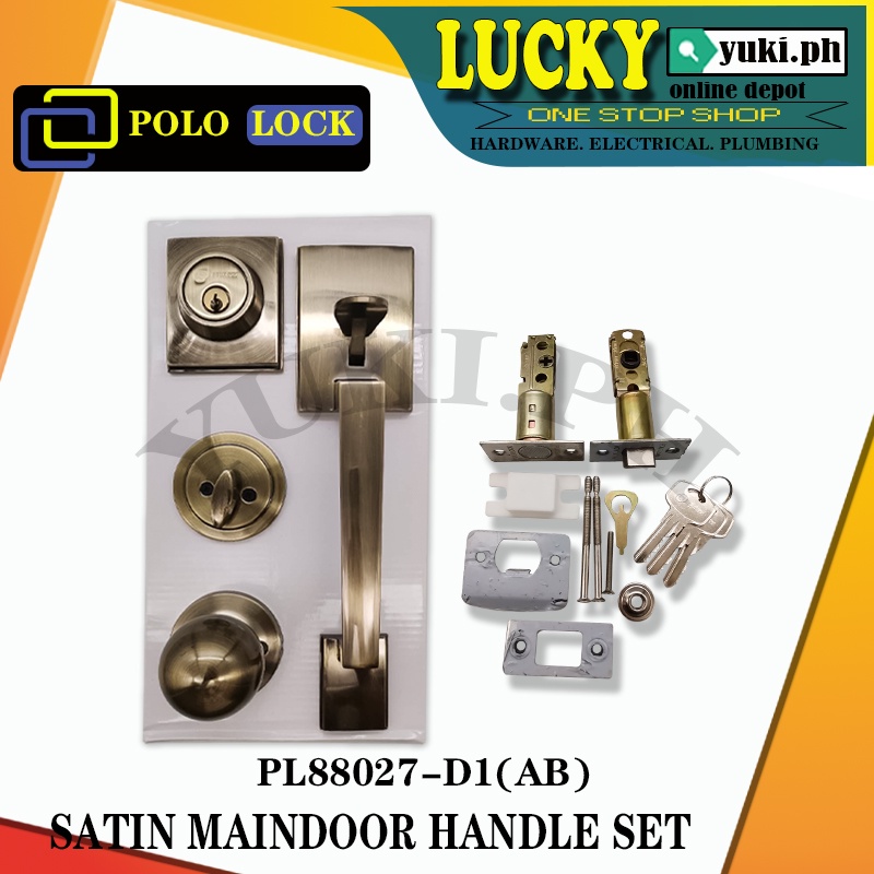 POLOLOCK MAIN DOOR HANDLE SET WITH CYLINDER & DEADBOLT PL88027-D1 ...