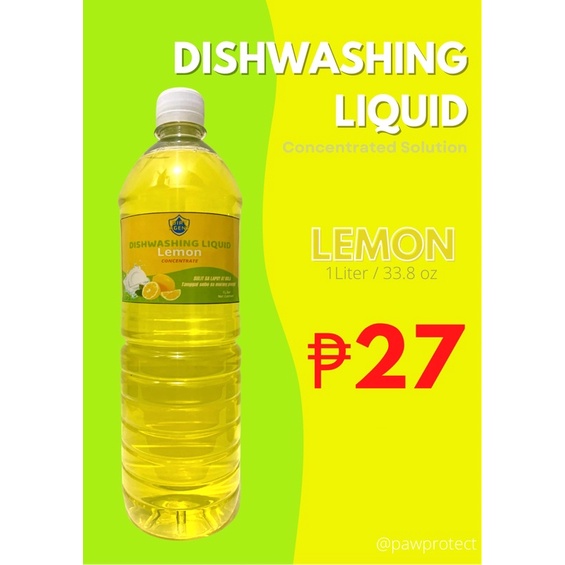 1Liter: LEMON DISHWASHING LIQUID CONCENTRATE | Shopee Philippines