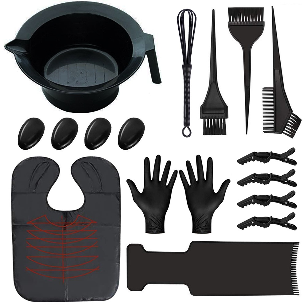 14 Pieces Hair Coloring Tools Set Hair Tint Dye Highlight Paddle Barber ...