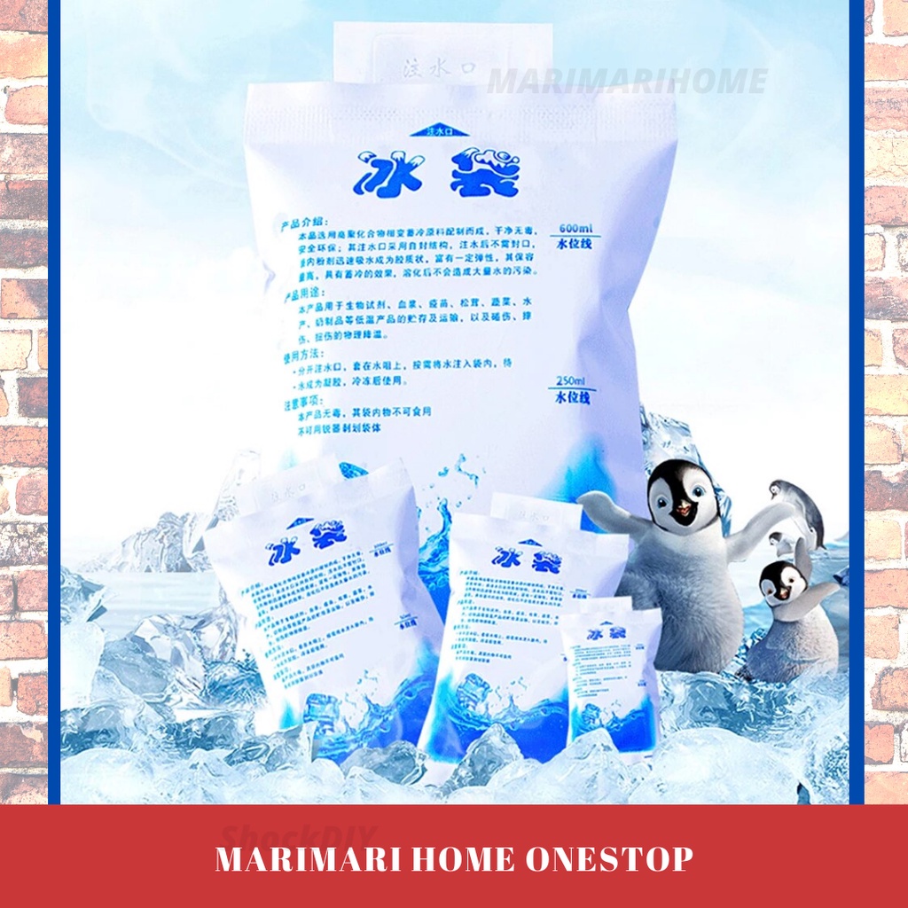 Extra Thick 5 Size Reusable Ice Pack Water Injection Cooler Bag Frozen ...