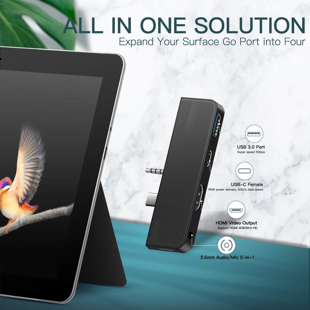 Surface Go USB C to HDMI USB 3.0 AUX Surface Go Docking Station USB C ...