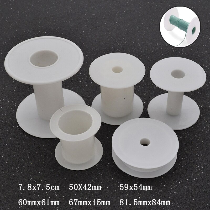 5pcs plastic spool wheel white empty wire spool round shape, used for ...