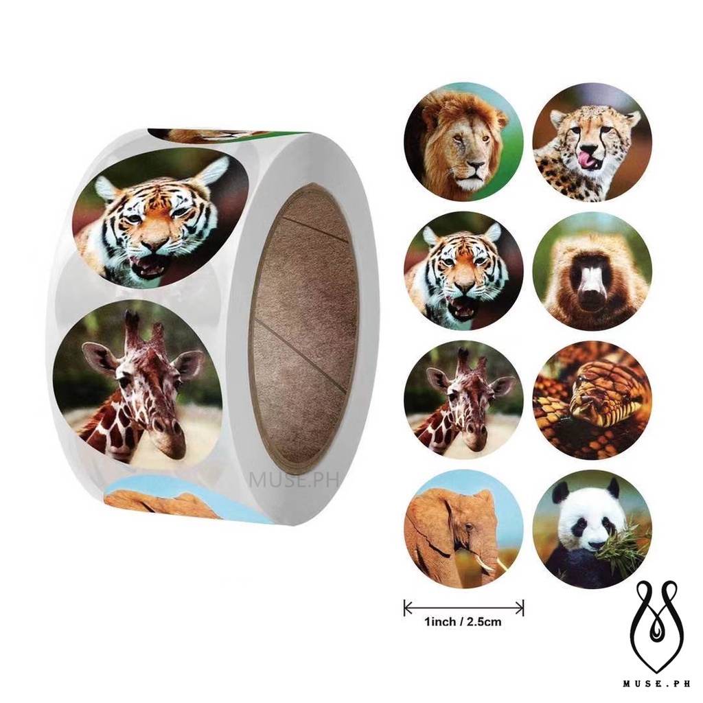 MUSE.PH 500pcs/roll Zoo Animals cartoon Stickers for kids classic toys ...