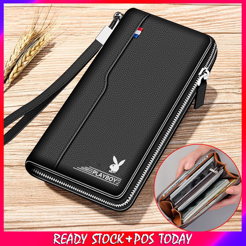 Playboy Men's Long Wallet Multi functional Business Leather Money Bag ...