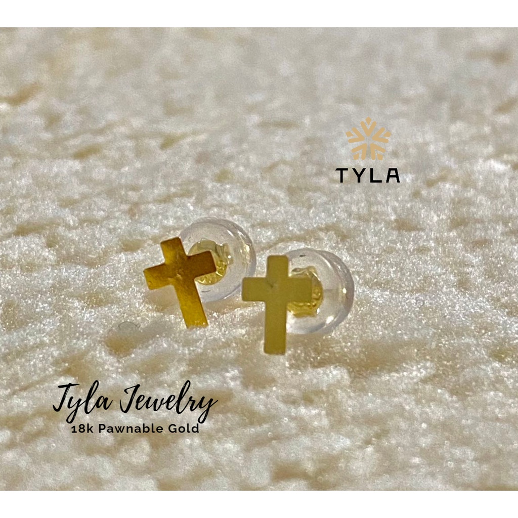 Tyla 18K Gold Bead Earings Ear Studs for Piercing Jewelries Real and ...