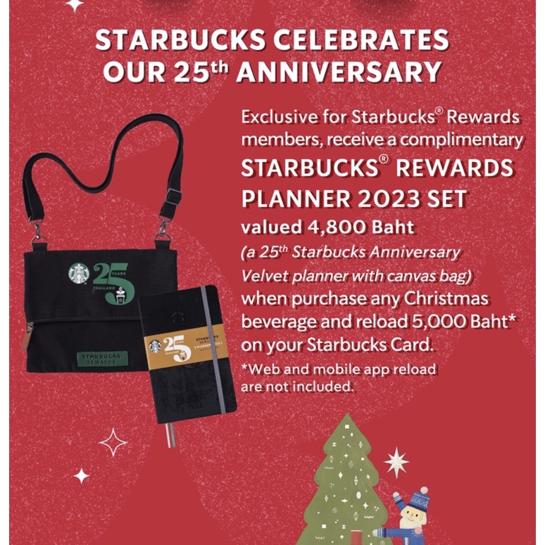 Starbucks Reward Planner 2023 (2566) 25th Anniversary + Bag | Shopee ...
