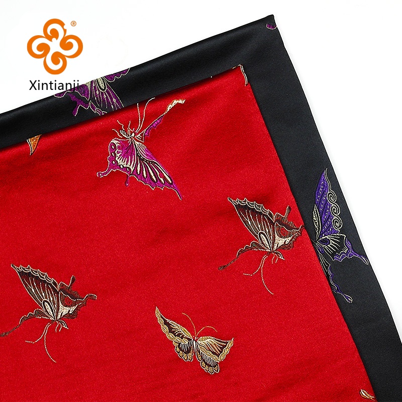 Chinese style butterfly brocade satin Jacquard clothing fabric DIY ...