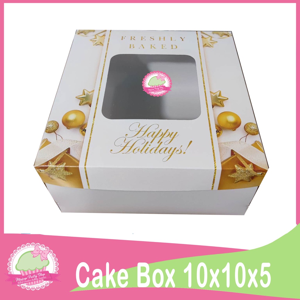 MPS | 20 boxes 10x10x5 Christmas Cake Box Thick Boxes - Holiday Cake ...