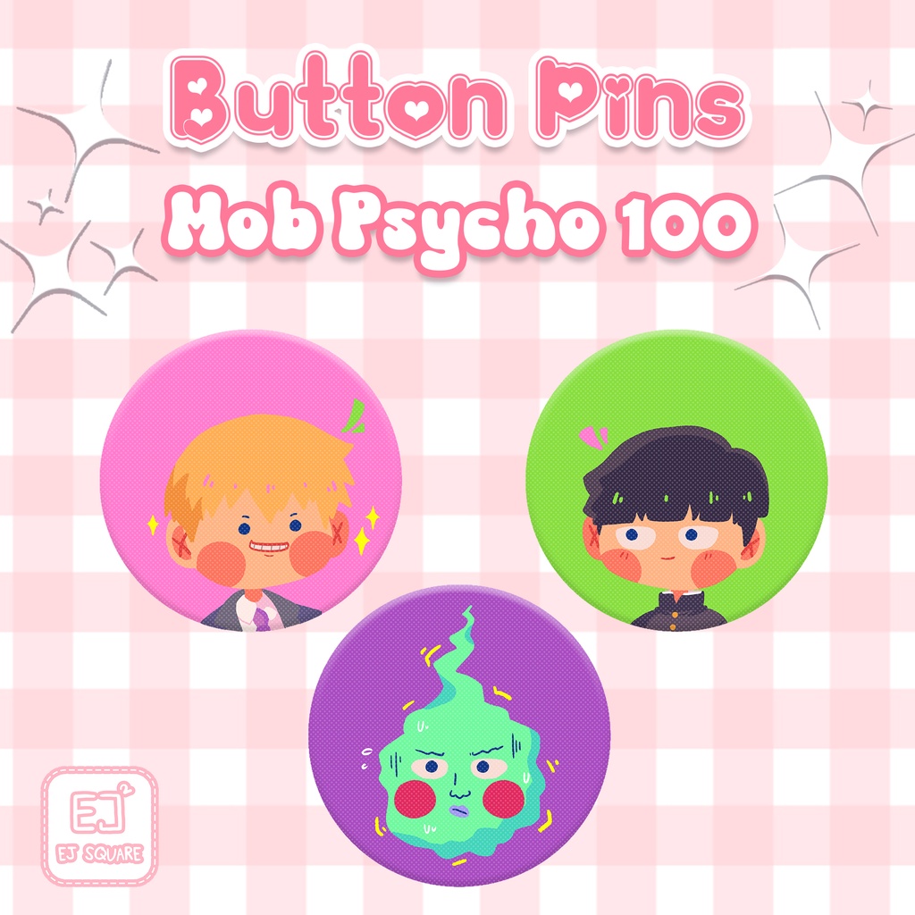 MOB PSYCHO 100 BUTTON PINS | EJ SQUARE | Shopee Philippines