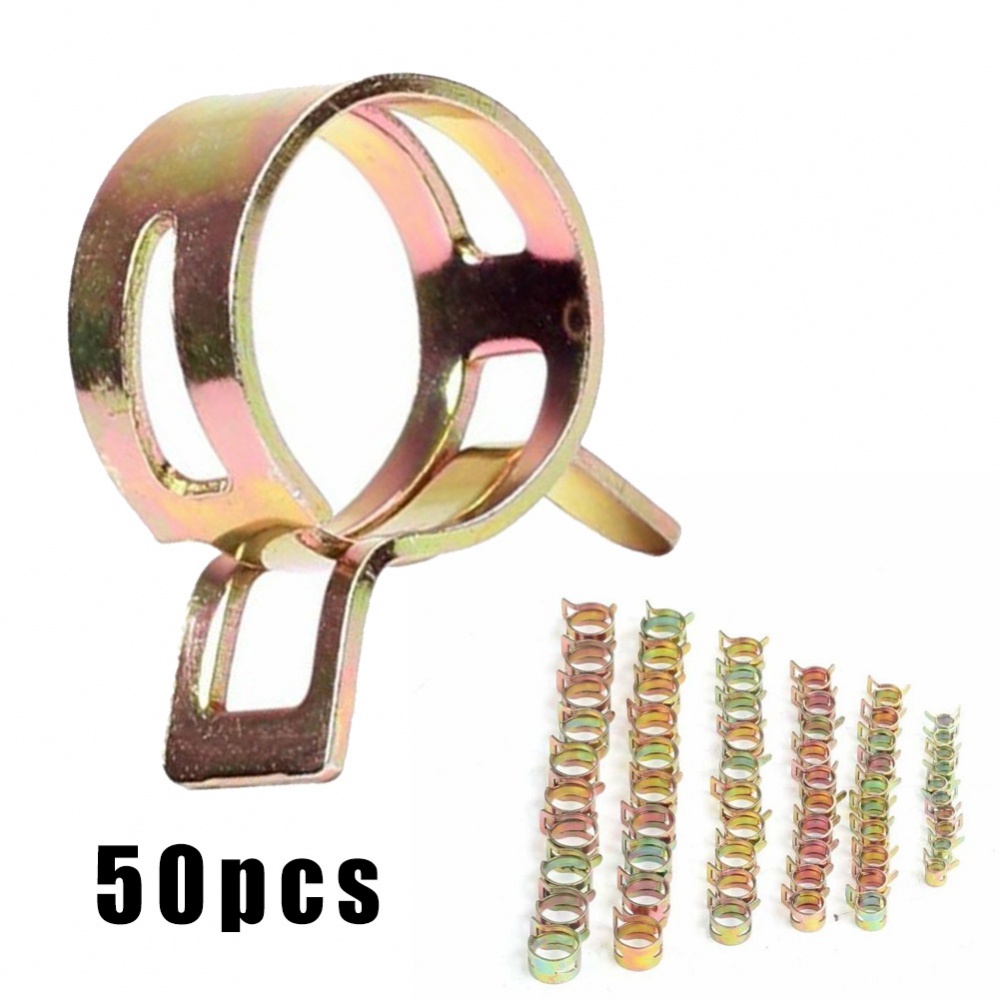 50pcs Fuel Line Hose Spring Clip Water Pipe Air Tube Clamp For Car-5/6 ...