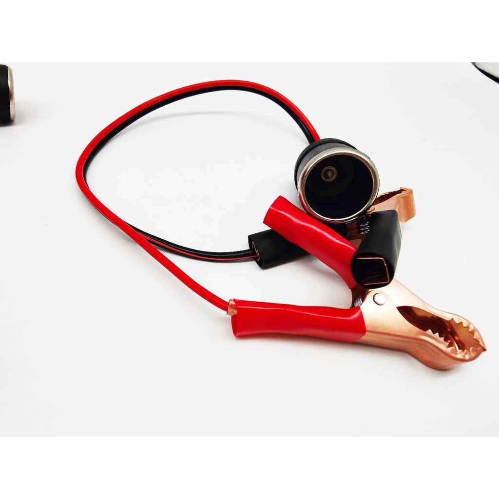 12V Car Battery Clamp Alligator Clip Cable with Cigarette Lighter ...