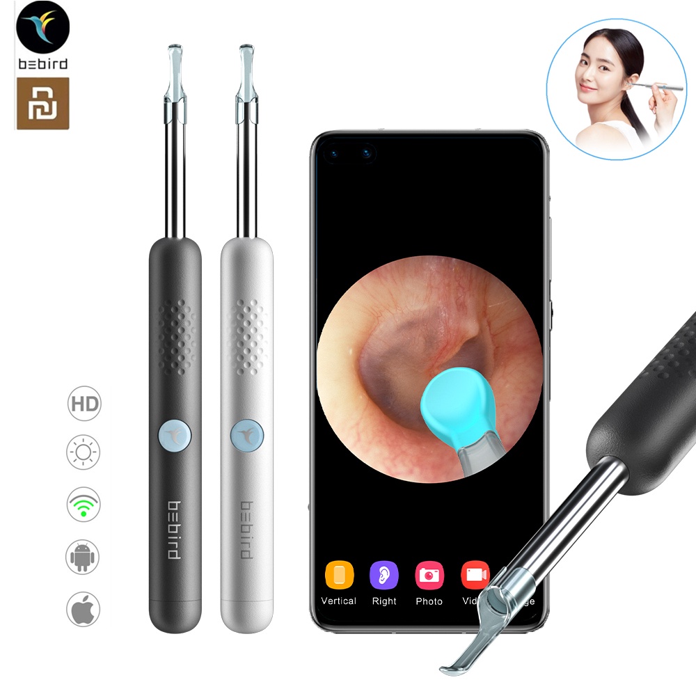 Bebird R1 Visual Ear Cleaner 3.0mm Wifi Ear Wax Removal Tool Spiral Ear ...