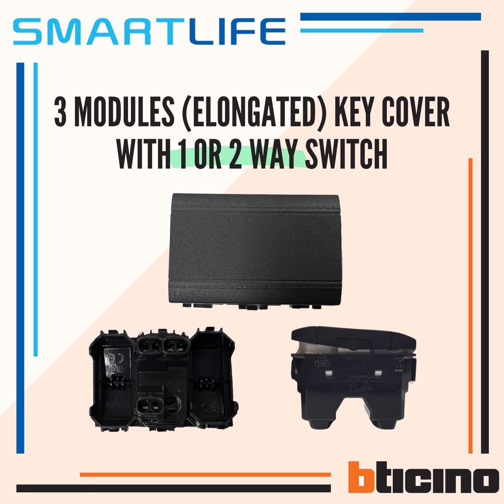 Bticino Living Light 1 or 2 Way Elongated Neutral Key Cover - Switch ...