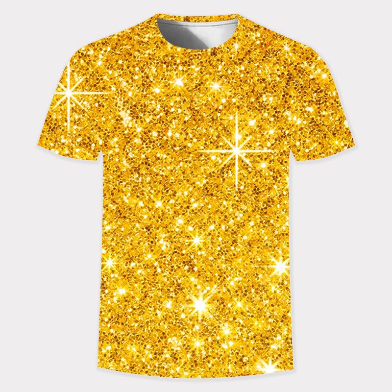 Gold-patterned t-shirts everywhere, and 3D-printed summer short-sleeved ...
