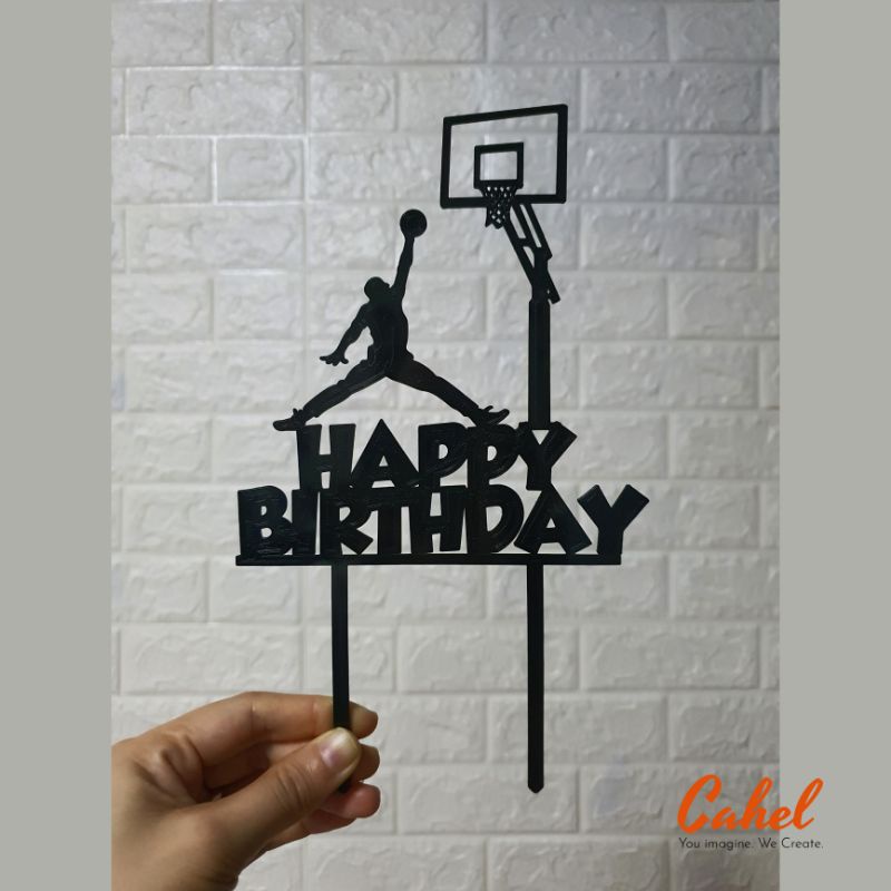 Happy Birthday NBA Basketball Jordan Slamdunk Cake Topper Customized ...