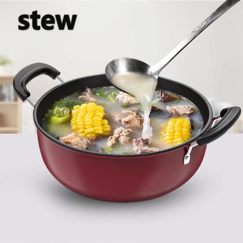 26/28/30cm Thickened Composite Bottom Diamond Non-stick Pot Soup Pot ...