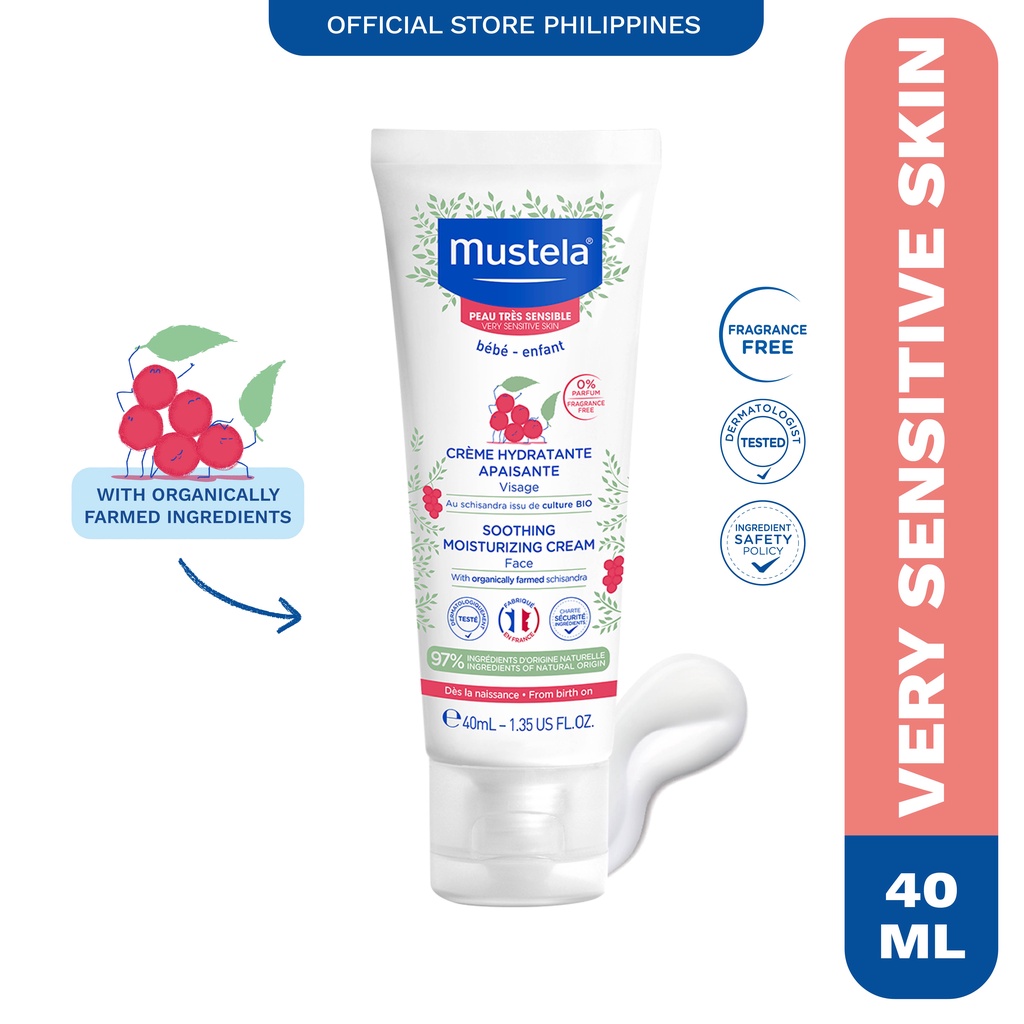 Mustela Soothing Moisturizing Cream 40ml- Naturalness V2 | Shopee ...