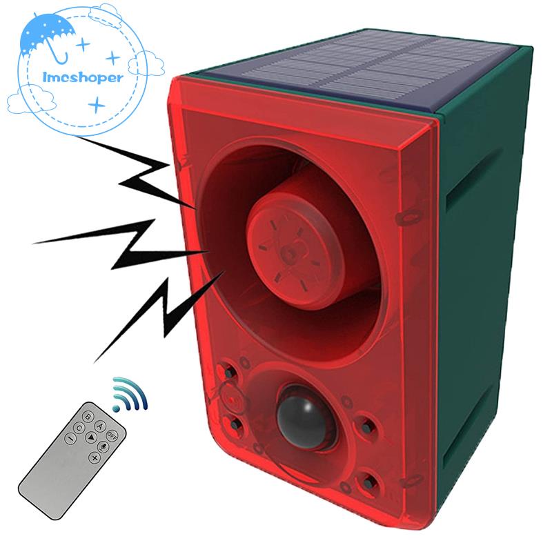 Outdoor Solar Motion Sensor Alarm with Remote Control, 130Db Sound ...
