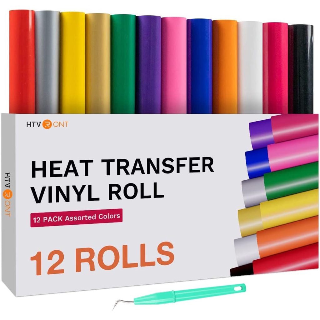 HTVRONT Heat Transfer Vinyl 30cmx1.5m/12inx5ft Set Pu Htv Diy Roll For ...