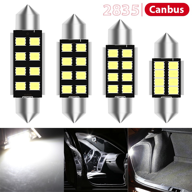 C5W LED LED C10W Bulb 31mm 36mm 39mm 41mm 12V Canbus White bulbs for ...