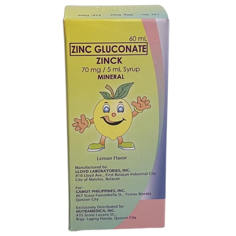 Zinck (Zinc Gluconate) Syrup Mineral 60ml Bottle | Shopee Philippines
