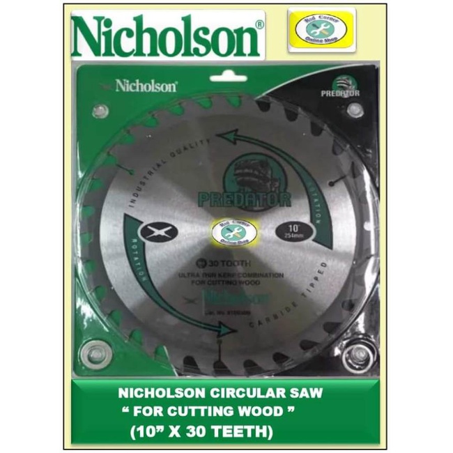 Nicholson Circular Saw Blade For Wood (10" X 30 Teeth ) | Shopee ...