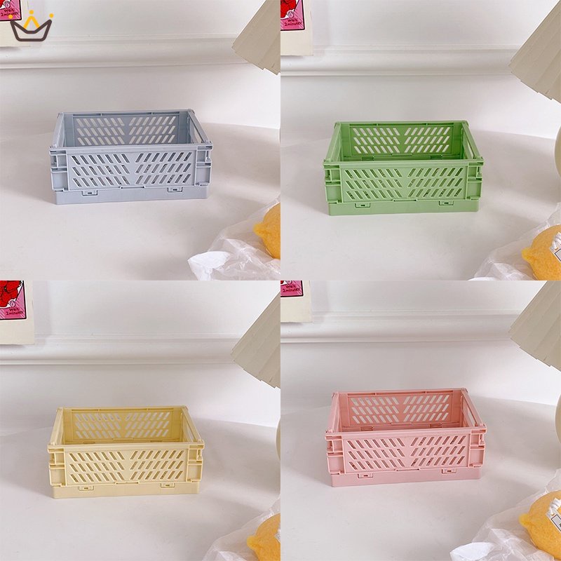 COD 1-Pack Mini Collapsible Plastic Baskets Durable Folding Plastic ...