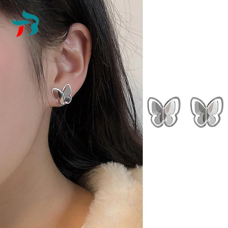 Exquisite Hollow Small Butterfly Earrings Women Temperament All-match ...