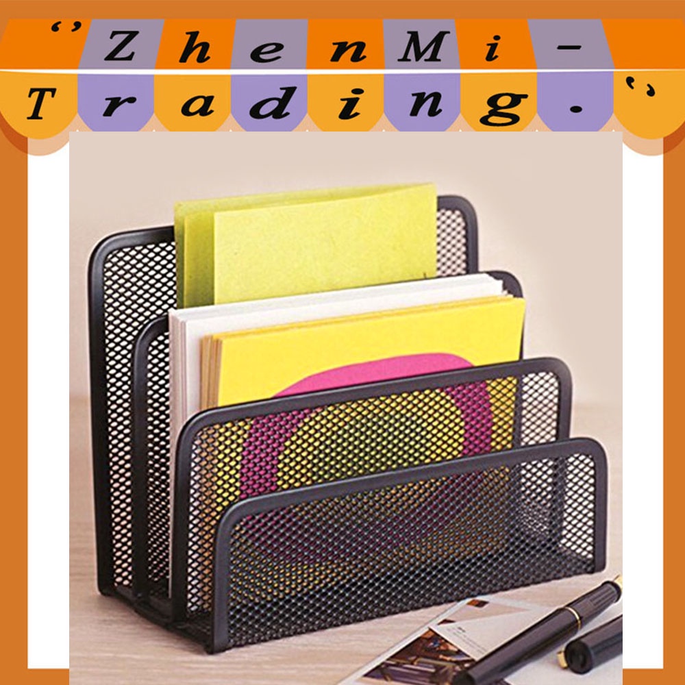Desk Letter Organizer Small Office Letter Sorter Desktop Metal Mesh ...