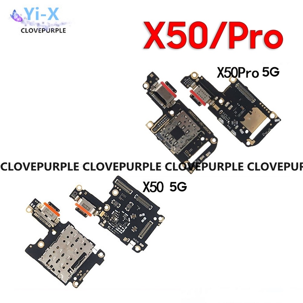 For Vivo X50 5G X50 Pro 5G Charging Port Connector Board Flex Calbe SIM/SD Card Reader Socket ...