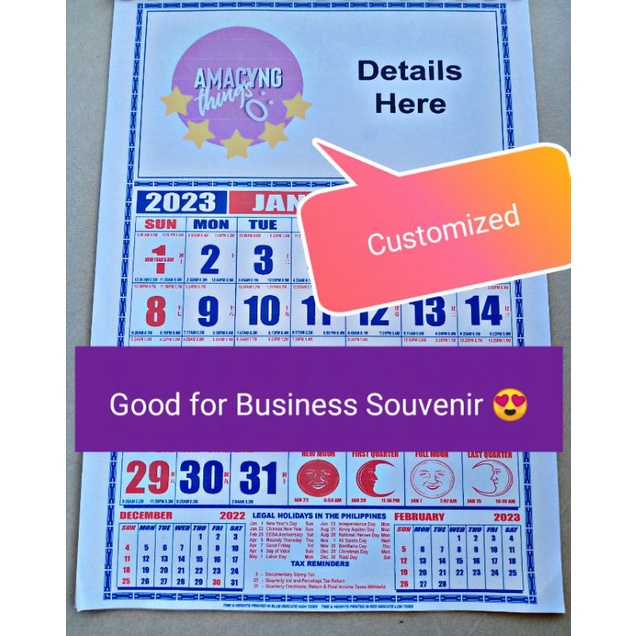 Customized Commercial Calendar 2023 | Shopee Philippines
