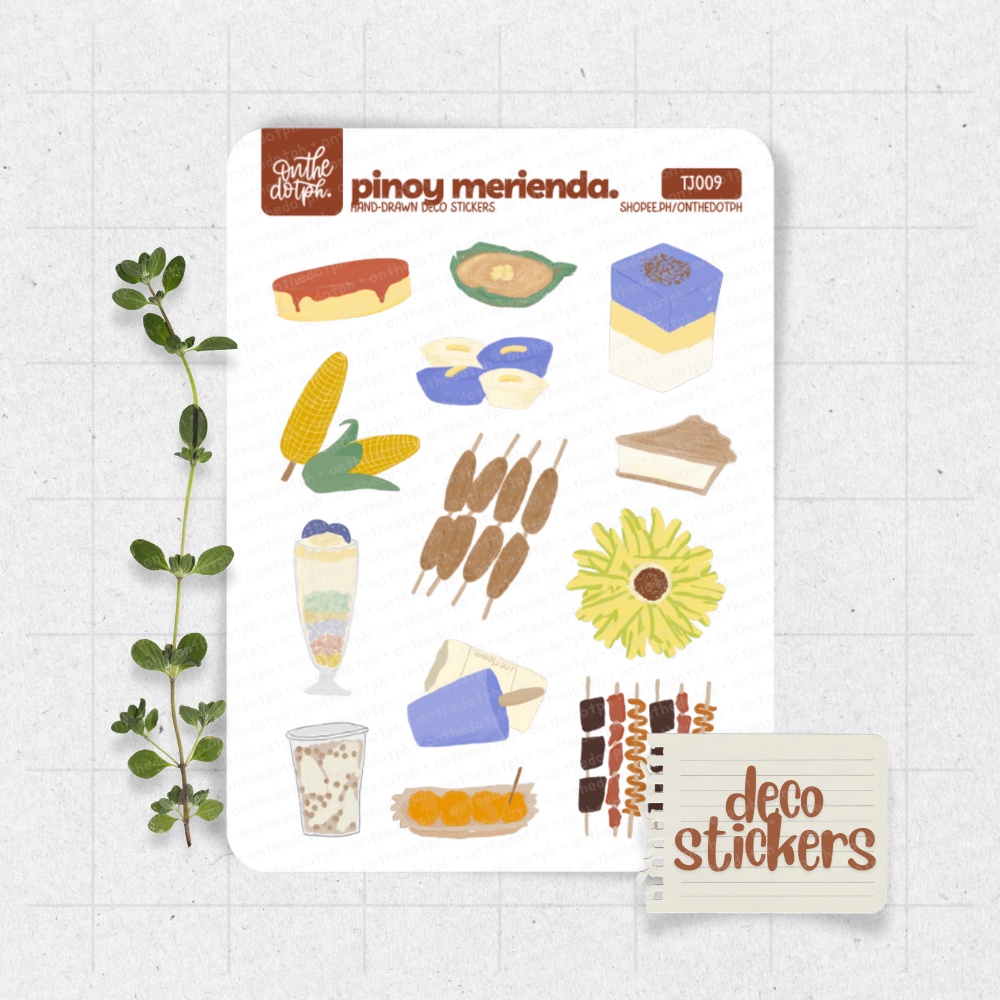 pinoy merienda snacks sticker sheet • decorative for journals, planners ...