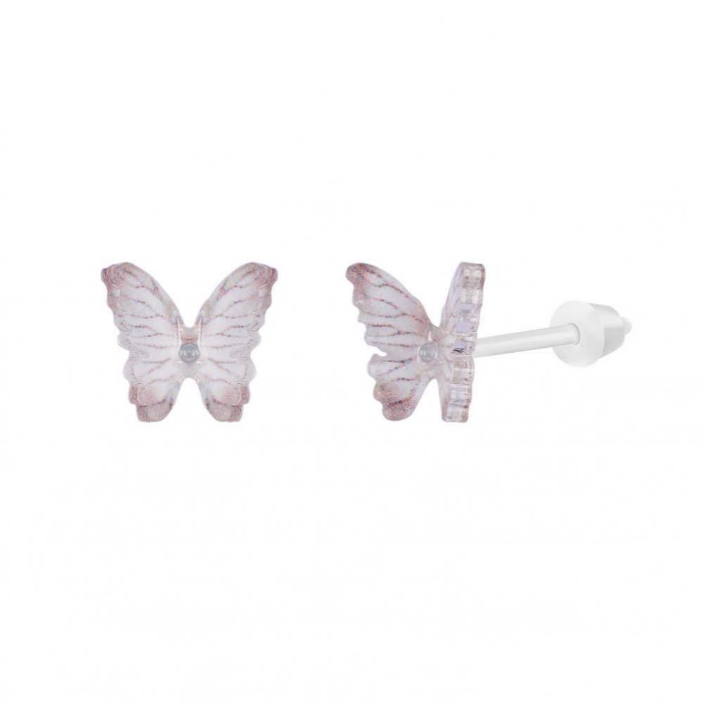 1 Pair Butterfly Stud Earrings Hypoallergen Multicolor Resin Ear ...