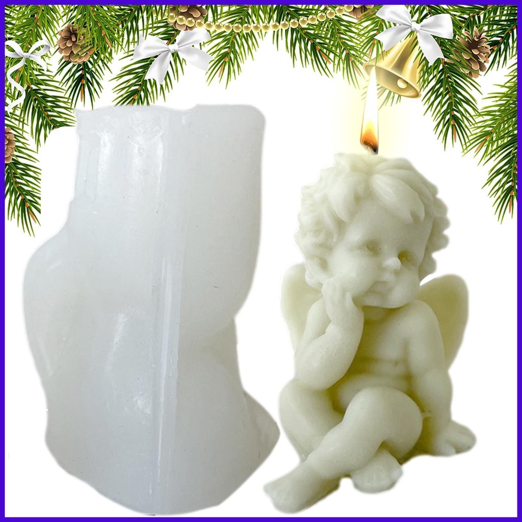 Angel Cake Mold Silicone Molds for 3D Angel Candle Mold Soap Mold ...