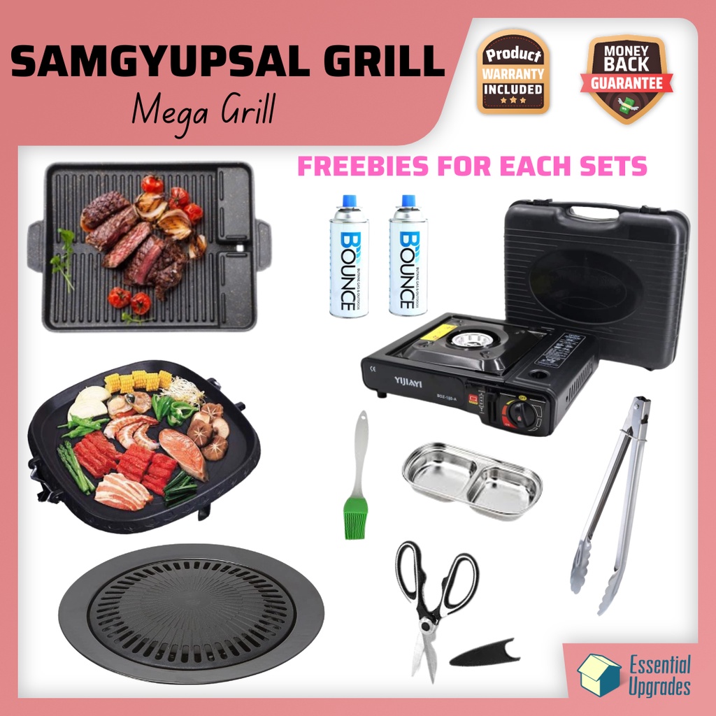 Korean BBQ Authentic Mega Set Korean Samgyupsal l Square Grill Pan l ...