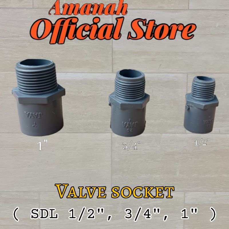 Valve socket PVC Jaya TS 1/2"inch 3/4" inch 1 inch- SDL Pipe Fittings ...