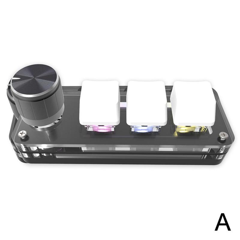 SimPad OSU RGB Mini Keyboard with 3 Keys 1 Knob Macro Programming Keyboard Gaming Drawing Red ...