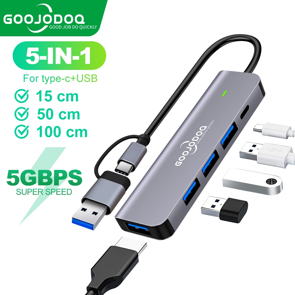 Goojodoq USB HUB Multiple USB Splitter 5 Ports Hight Speed USB 3.0 HUB ...