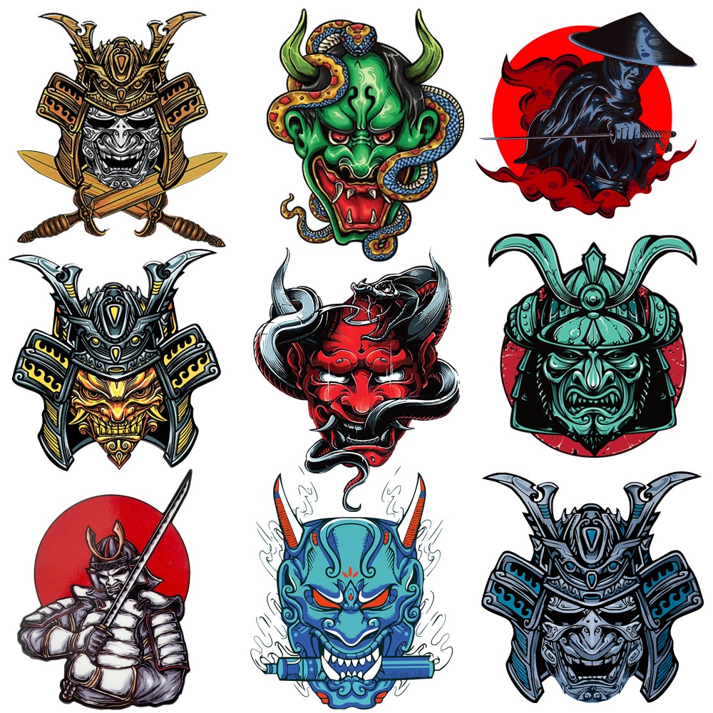 Anime Japanese Samurai Reflective Waterproof Stickers Car Motorcycle ...